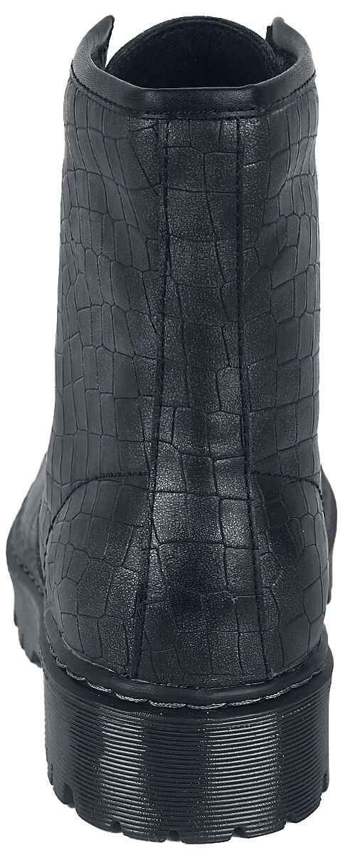 Bottines Lacées Motif Crocodile | Black Premium by EMP Bottes | EMP