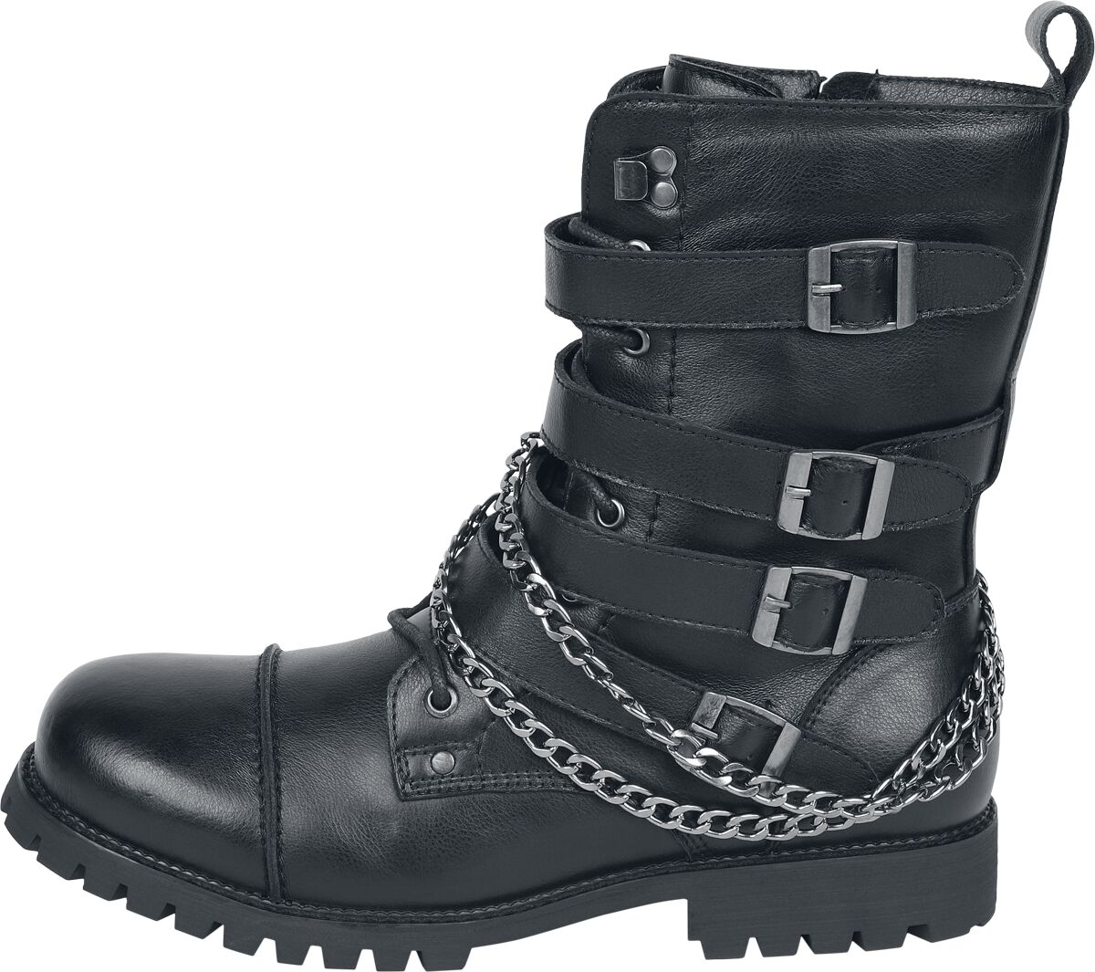 Bottines Noires avec Boucles & Chaînes | Gothicana by EMP Bottes | EMP