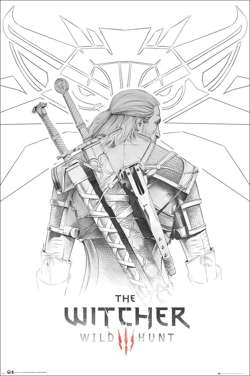 The Witcher 3 - Wild Hunt - Croquis Géralt | The Witcher Poster | EMP