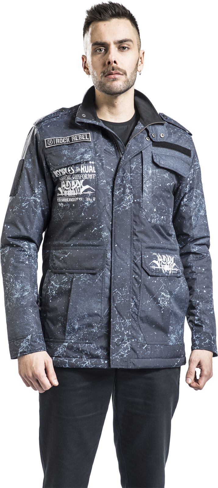 Veste Mi-Saison avec différents patchs | Rock Rebel by EMP Veste mi ...