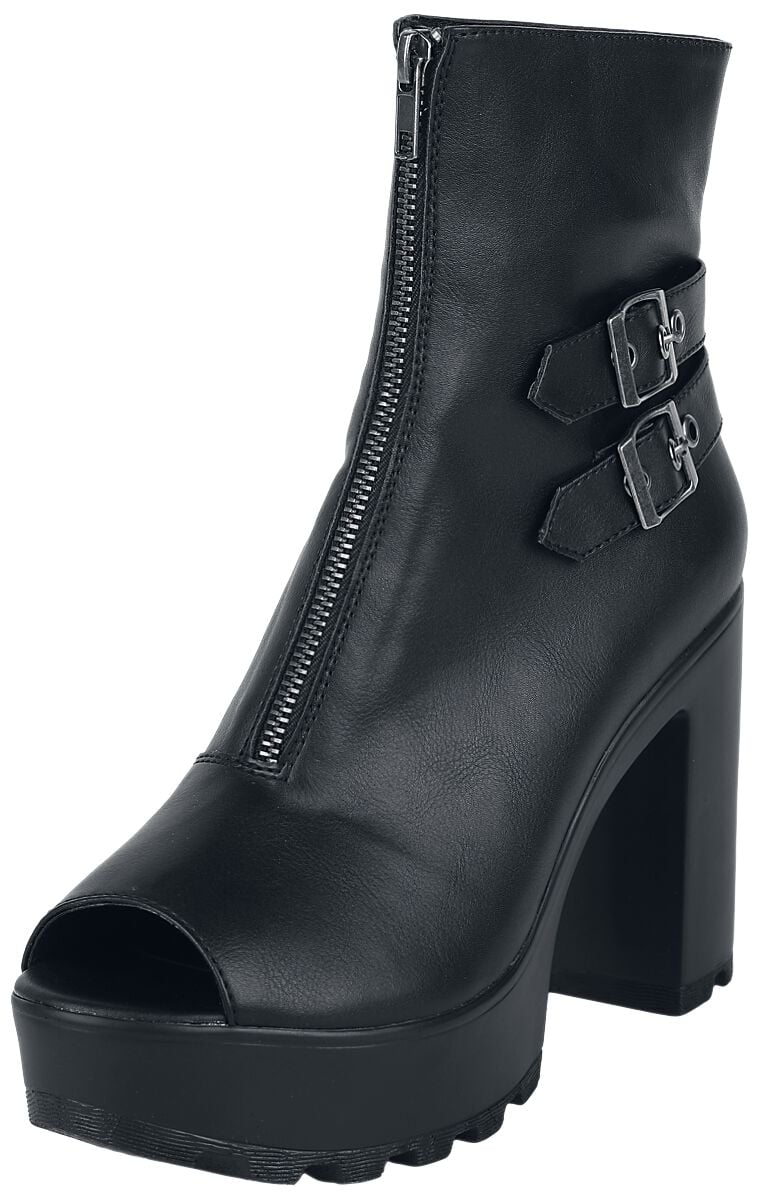 Bottines Bouts Ouvert Zippées | Black Premium by EMP Bottes | EMP