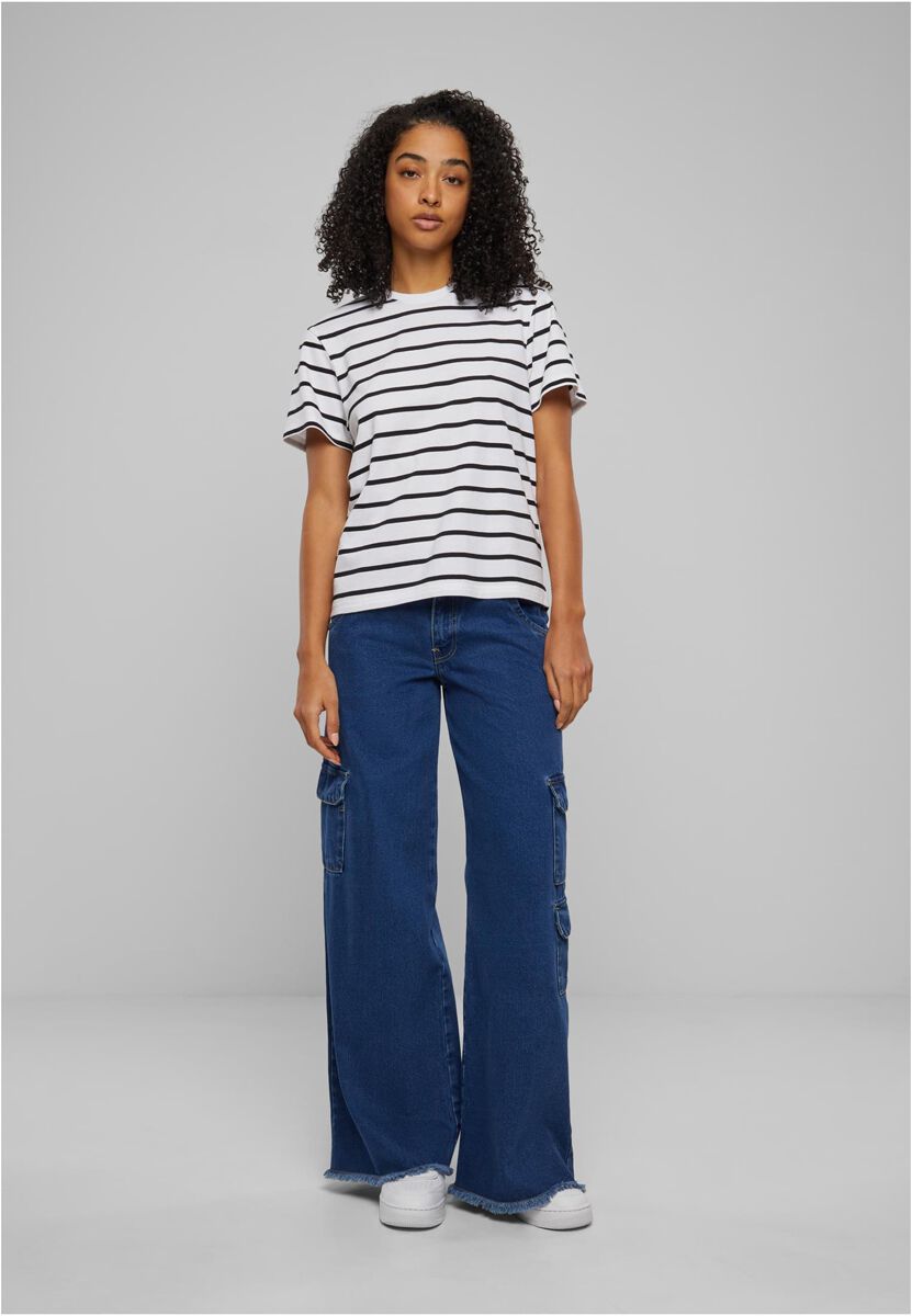 Ladies Striped Boxy Tee | Urban Classics T-Shirt Manches courtes | EMP