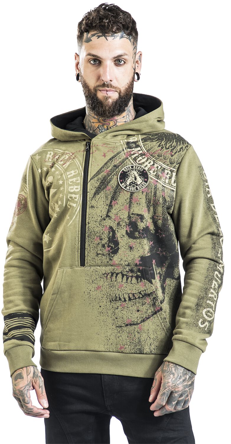 Sweat à Capuche Imprimé Crâne | Rock Rebel by EMP Sweat-shirt à capuche ...